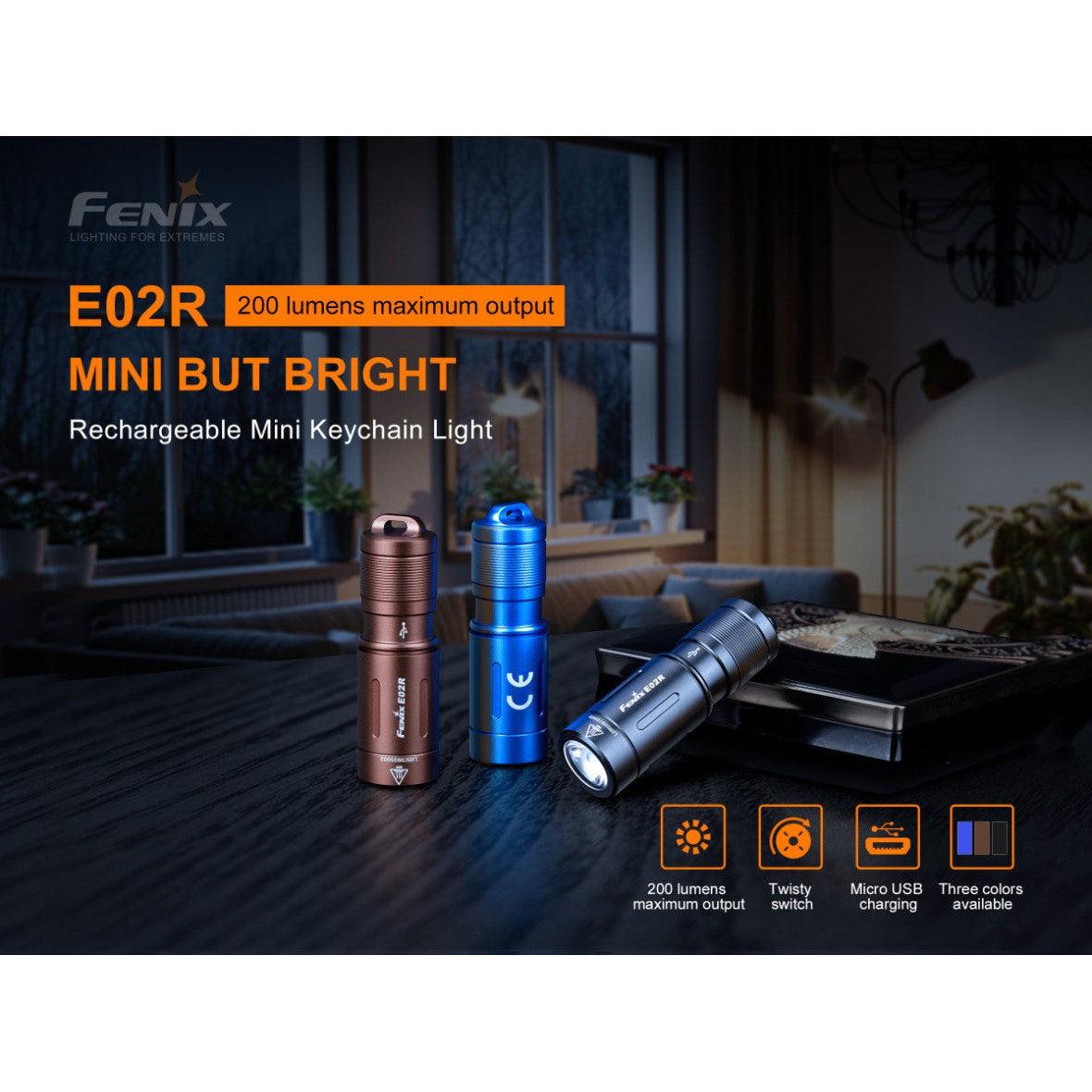 Fenix RECHARGEABLE flashlight E02R - Brown – Viper Tactical